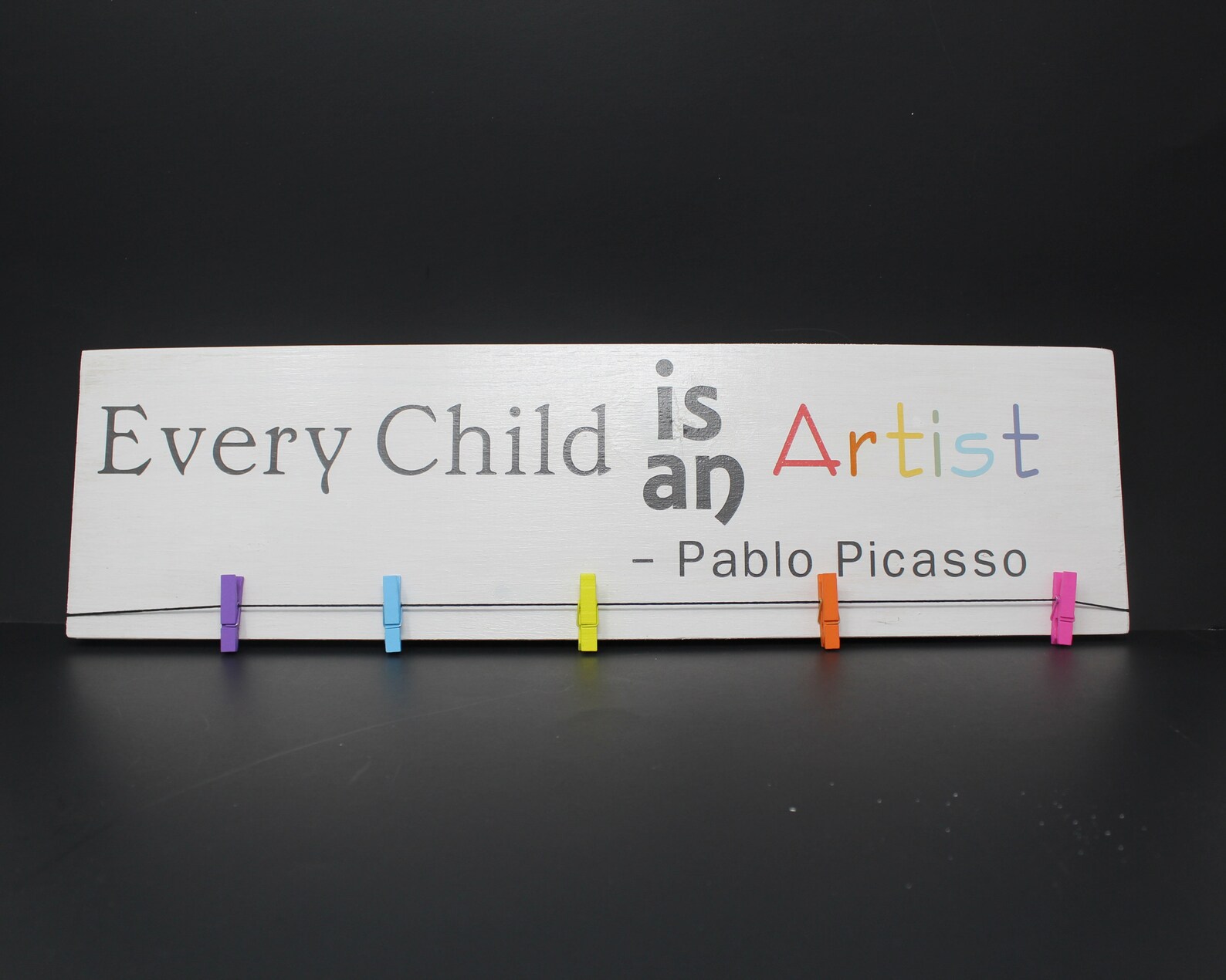 Every Child is an Artist Sign Pablo Picasso Quote Kids | Etsy