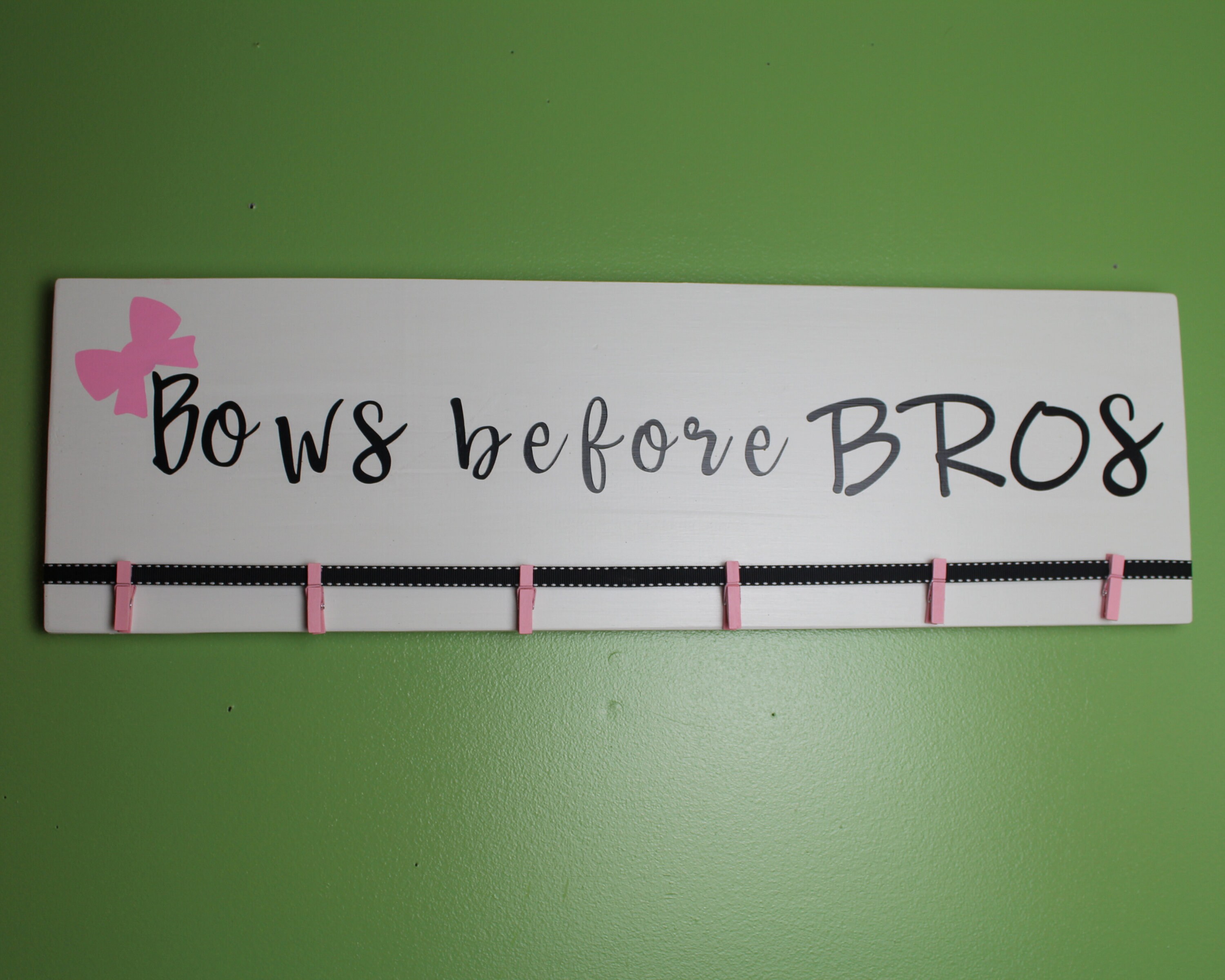 Bows Before Bros Sign Girls Bow Hanger Signs Cute Girl Bows | Etsy