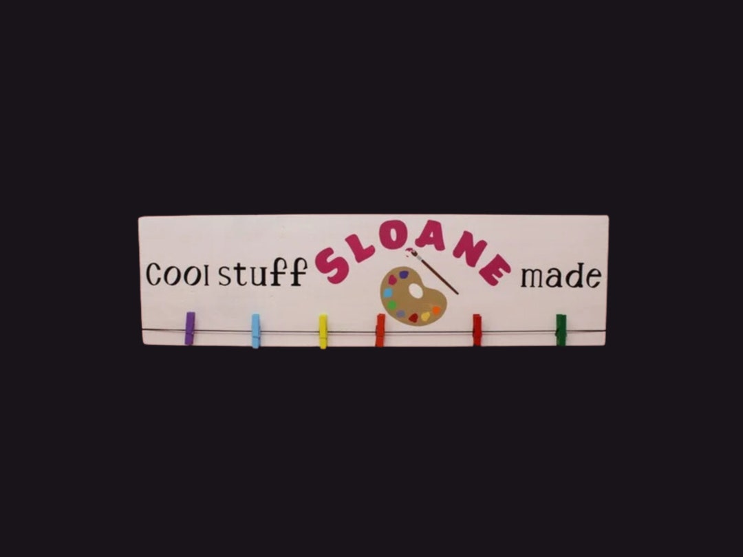 Personalized Cool Stuff Kids Made Sign - Custom Kid Art Display - Kid's ...