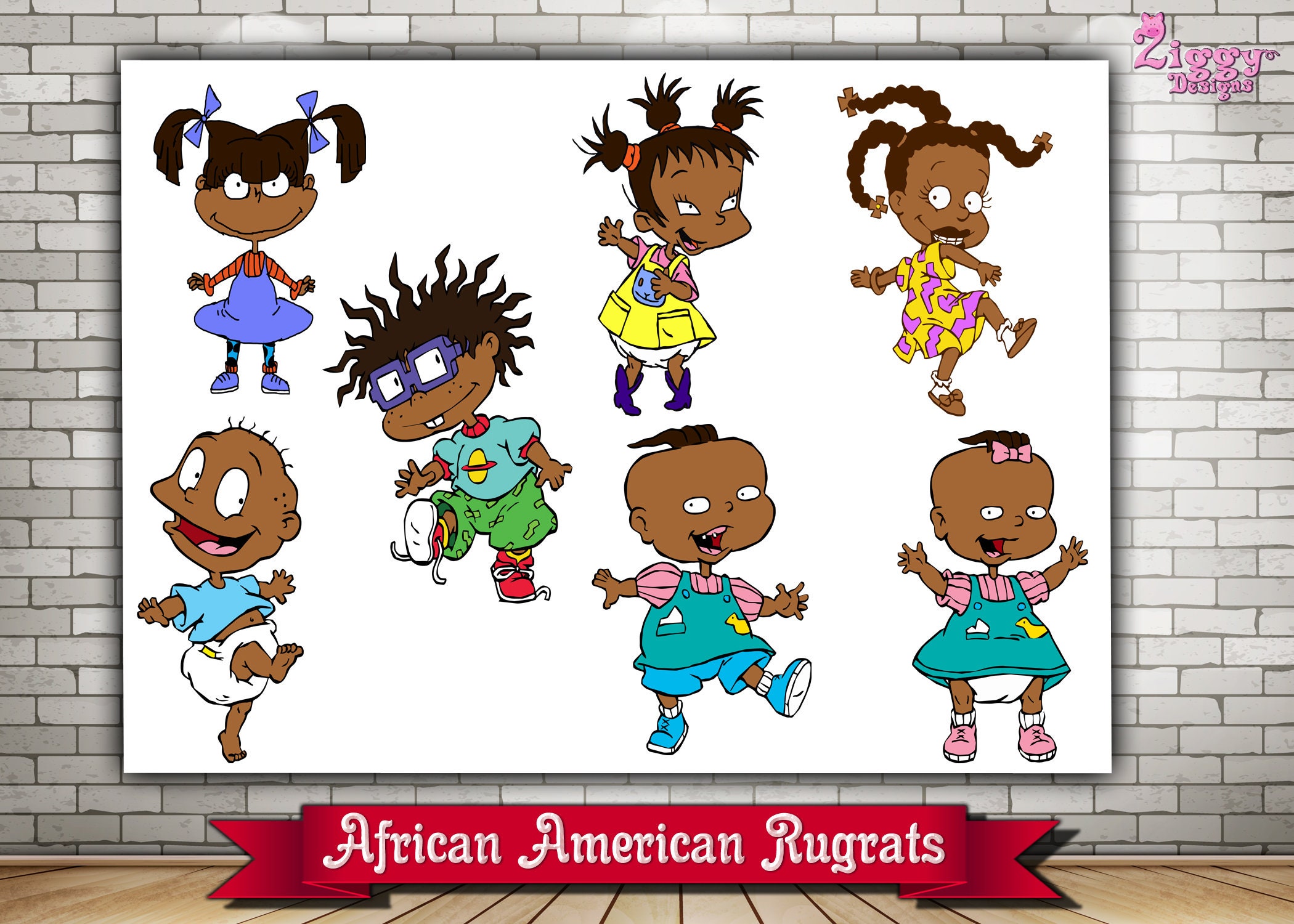 African American Rugrats Rugrats Afro American Clip art | Etsy