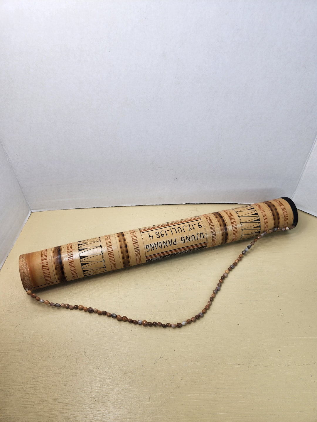 Vintage Etched & Carved Bamboo Container With Indonesian Surgical ...