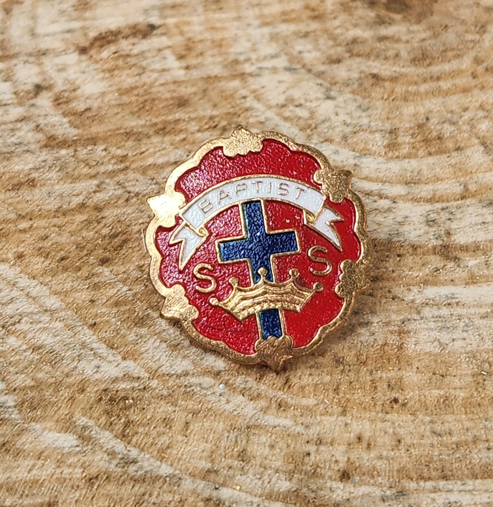 Vintage Cross and Crown Baptist Sunday School Pin by Broadman Supplies ...