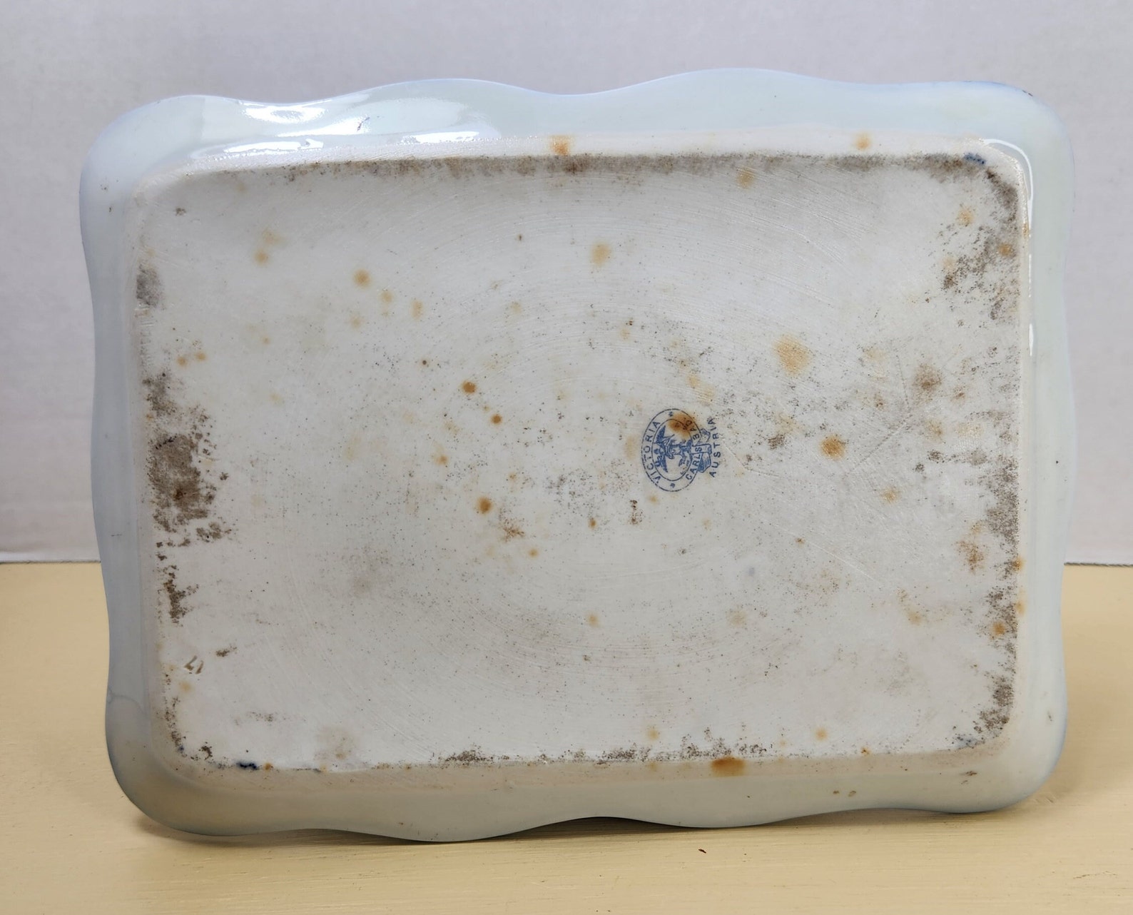 Antique Carlsbad Tray Cherubs Flow Blue 24k Gold Filigree Austria Fine ...