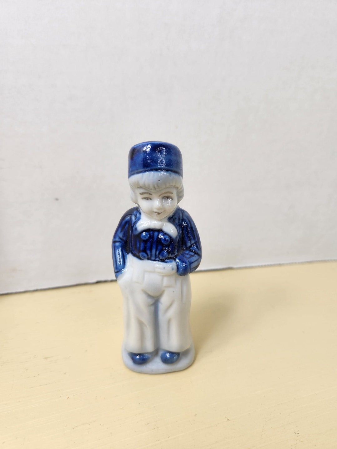 Vintage Dutch Boy Blue & White Figurine - Etsy