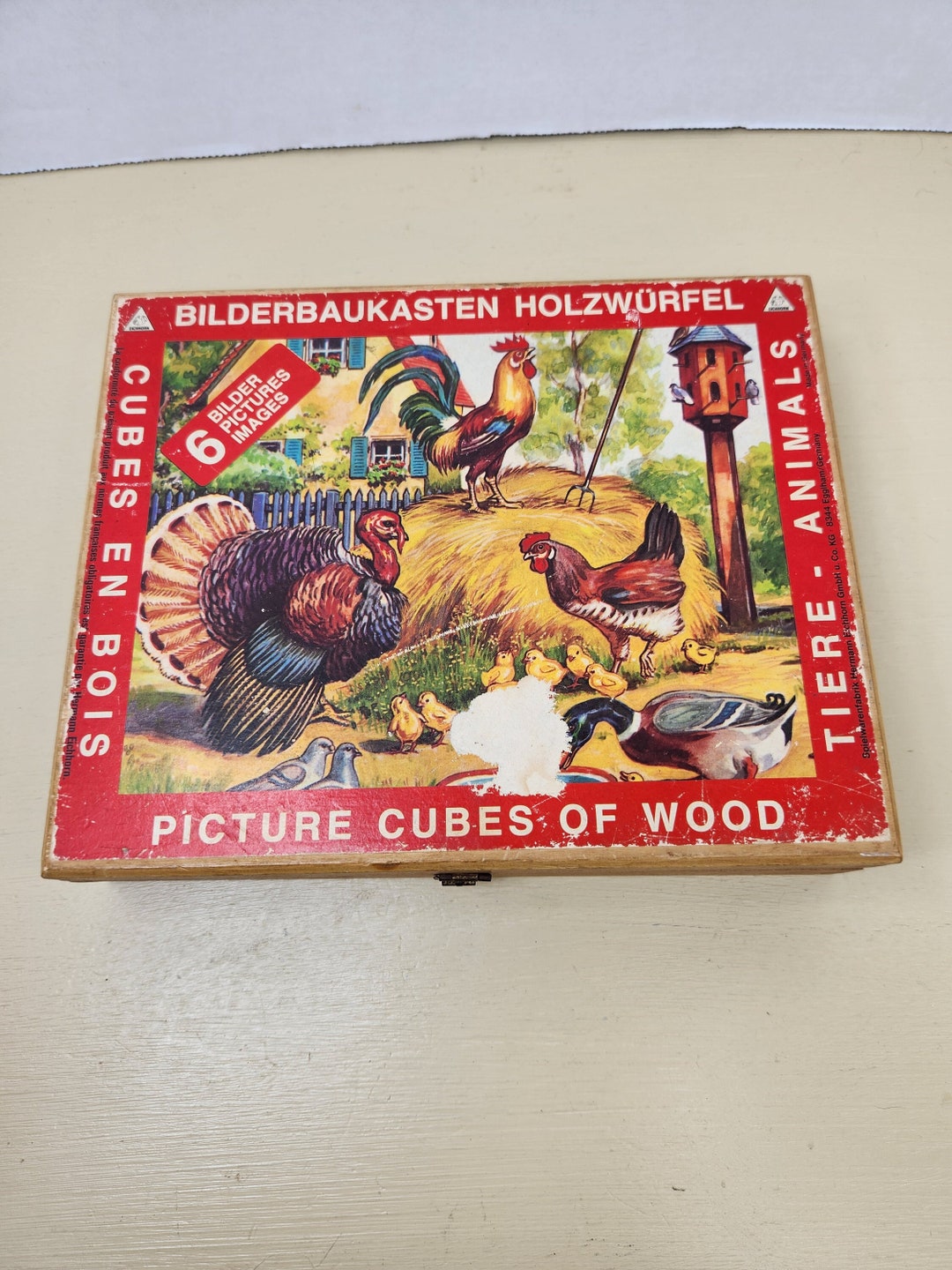 Vintage Eichhorn German Wooden Block Childs Puzzle picture Cubes of ...