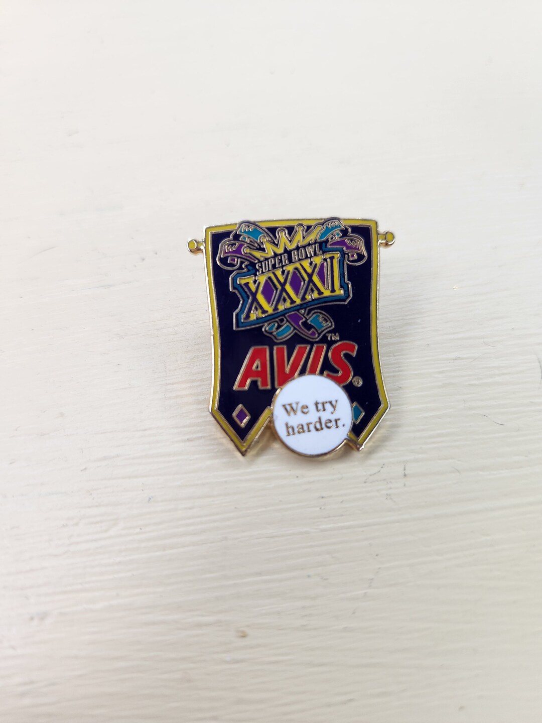 Super Bowl XXXI Avis we Try Harder Souvenir Pin january 26, 1997 - Etsy