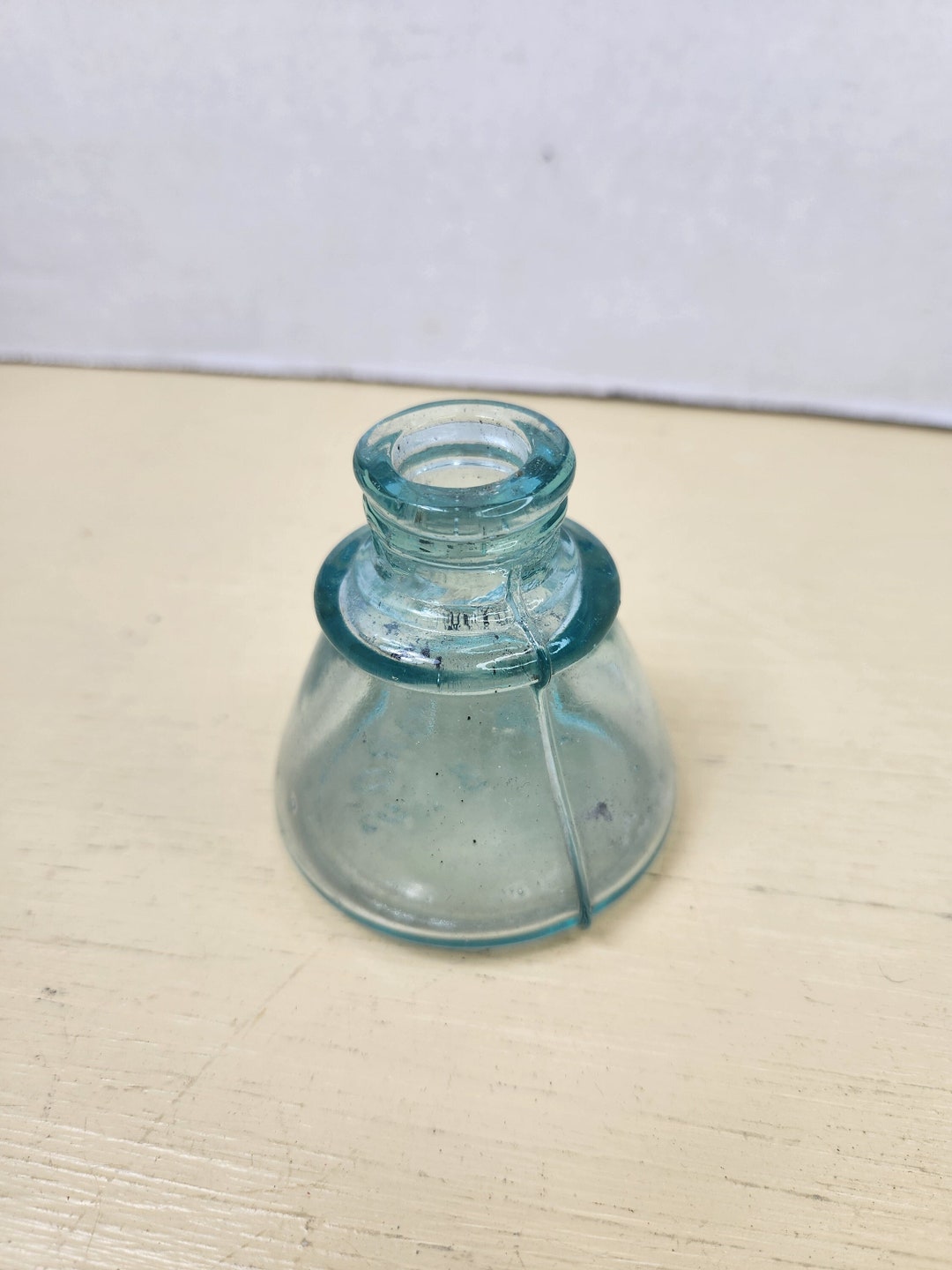 Vintage Sanford's Teal Glass Ink Bottle - Etsy