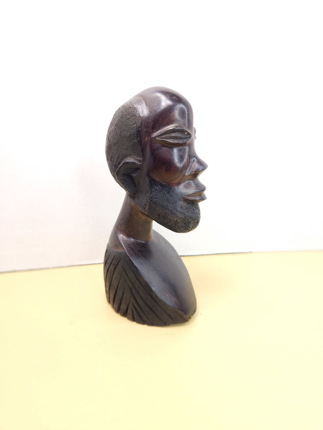 Vintage Hand Carved Wooden African Tribal Male Head Bust From Zambia - Etsy
