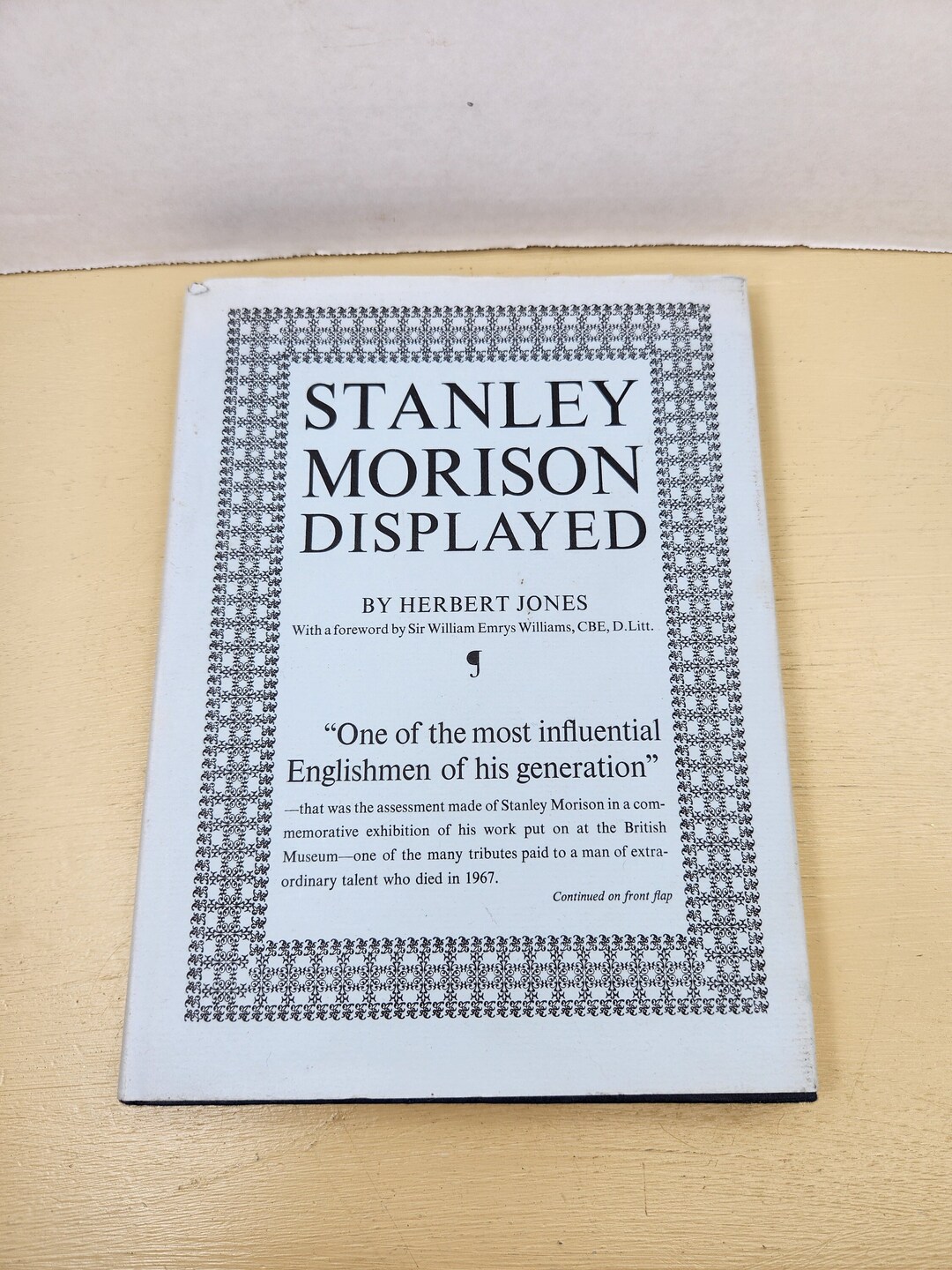 Stanley Morison Displayed by Herbert Jones (1976) - Etsy
