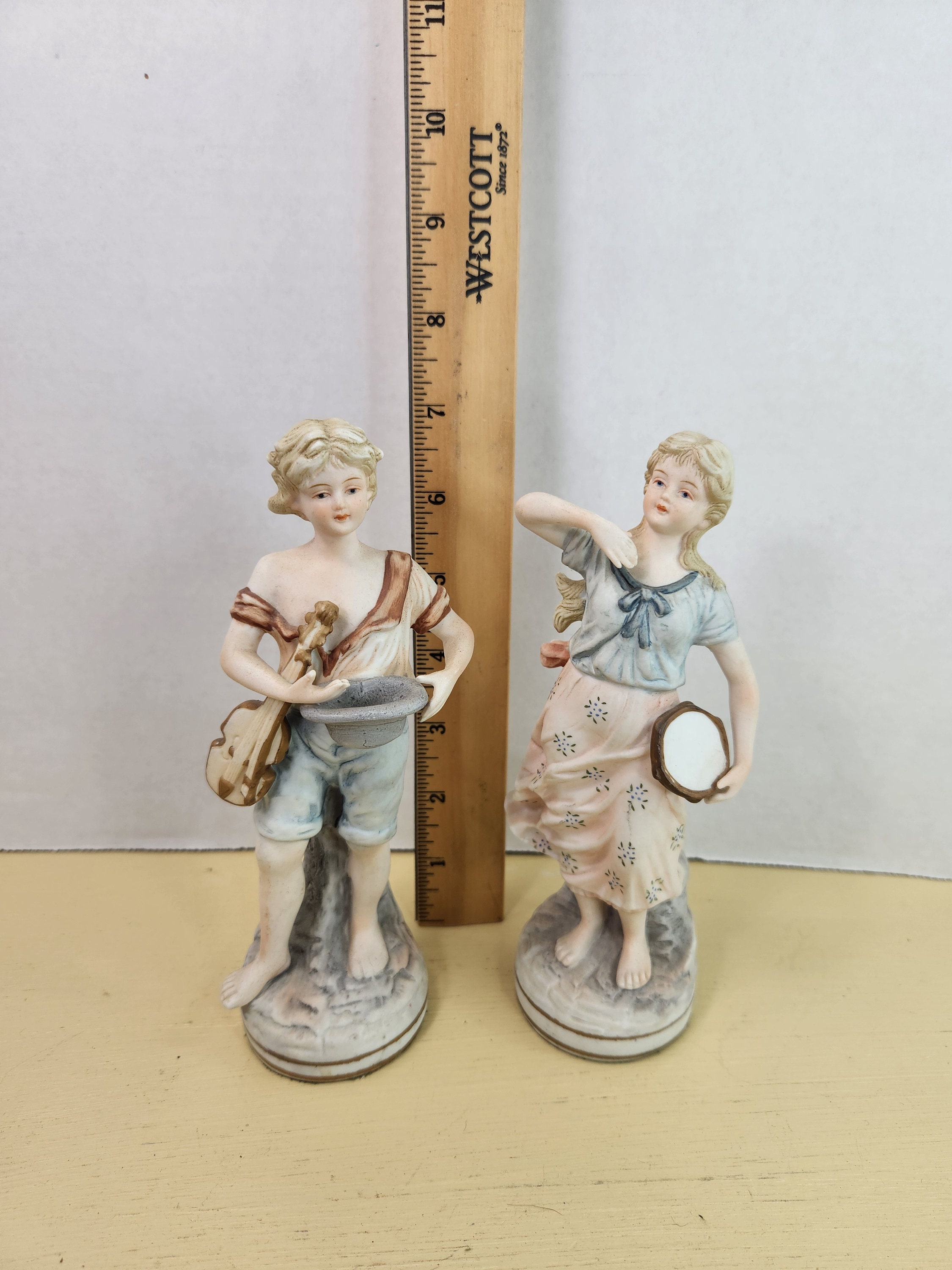 Vintage Sandrea Porcelain Set Man & Woman Musician - Etsy