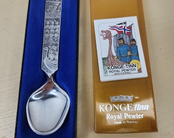 Norwegian Pewter Konge Tinn Flatware. Scandinavian Modern Style. 12 ...
