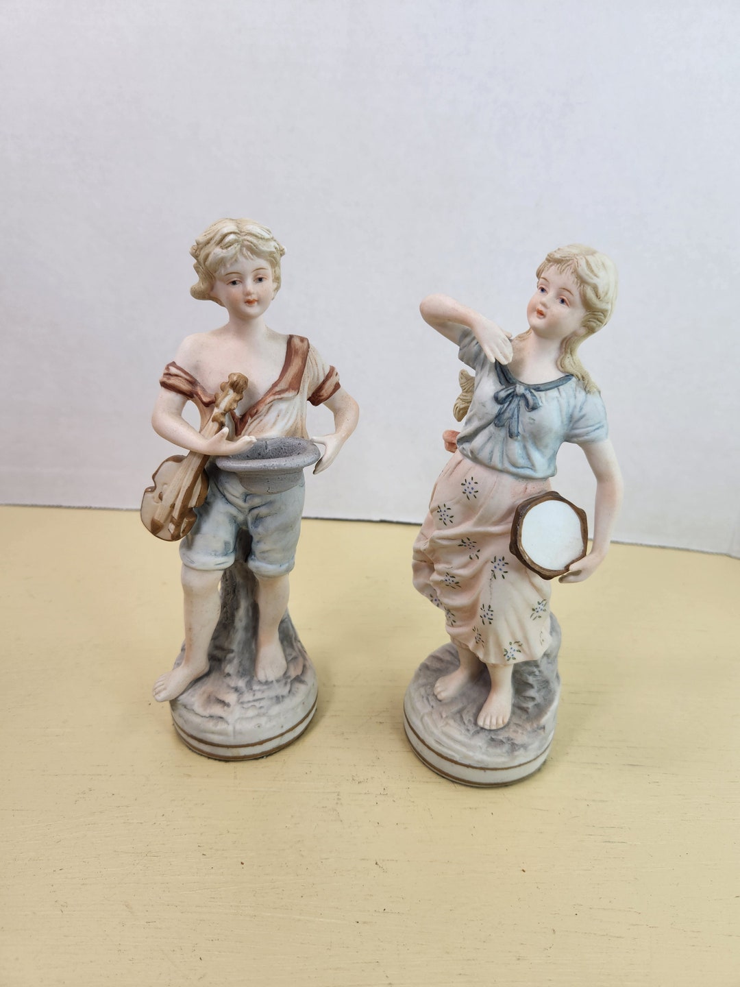 Vintage Sandrea Porcelain Set Man & Woman Musician - Etsy