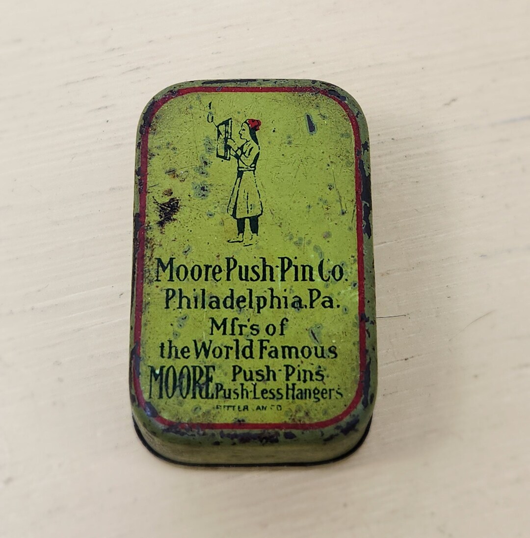 Vintage Moore Push Thumbtacks Tin by Moore Push Pin Co. - Etsy