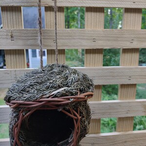 Garden Mini Hanging Hideaway Bird Nesting House Handwoven - Etsy