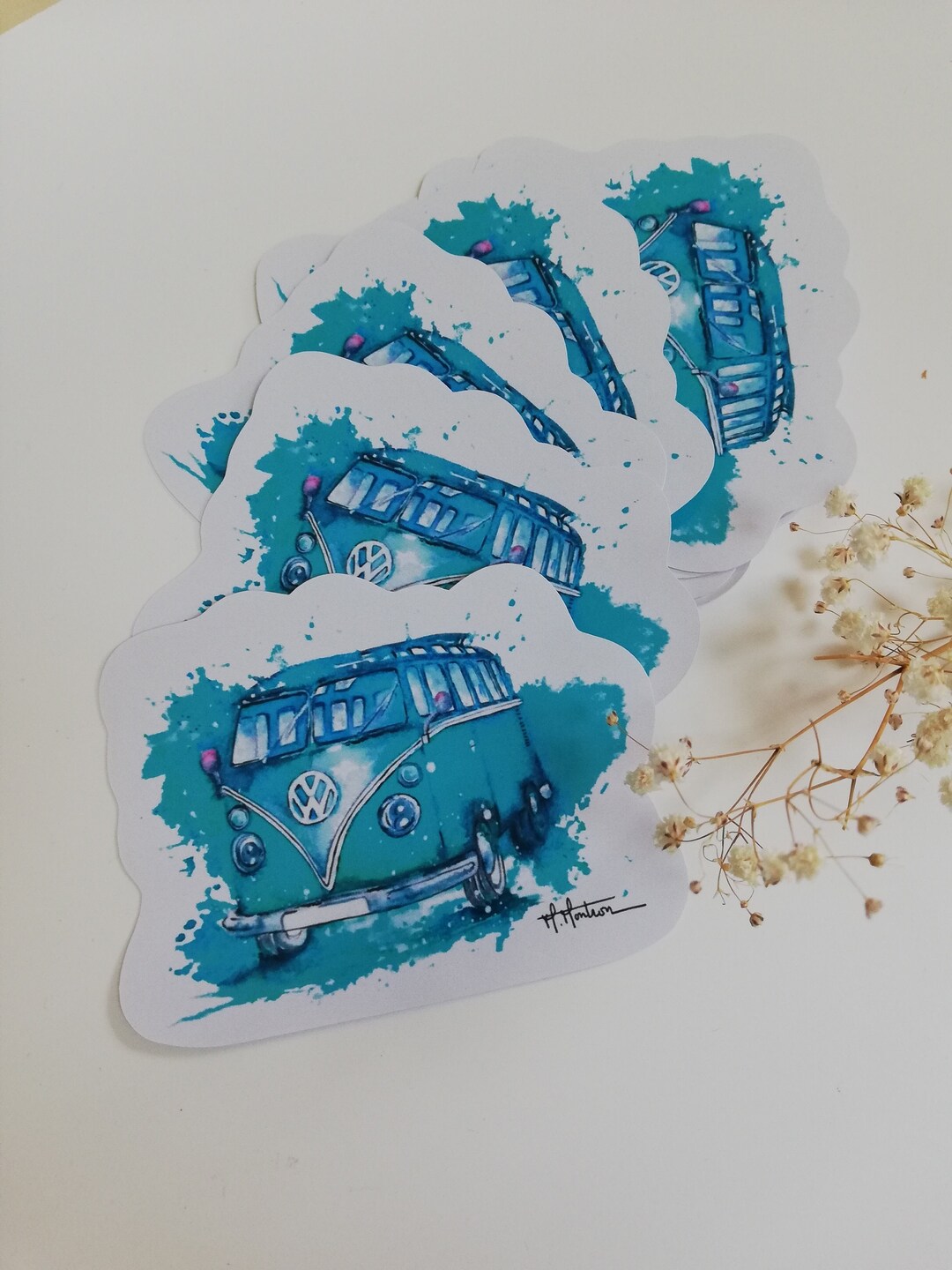 Sticker vintage Combi in Watercolor, Sticker - Etsy