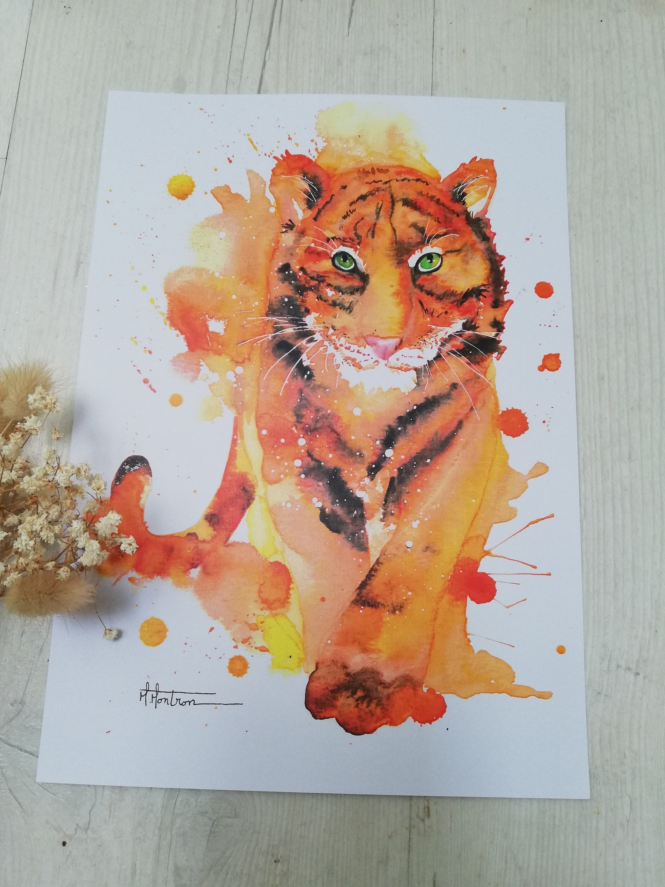 Easy Watercolor Tiger