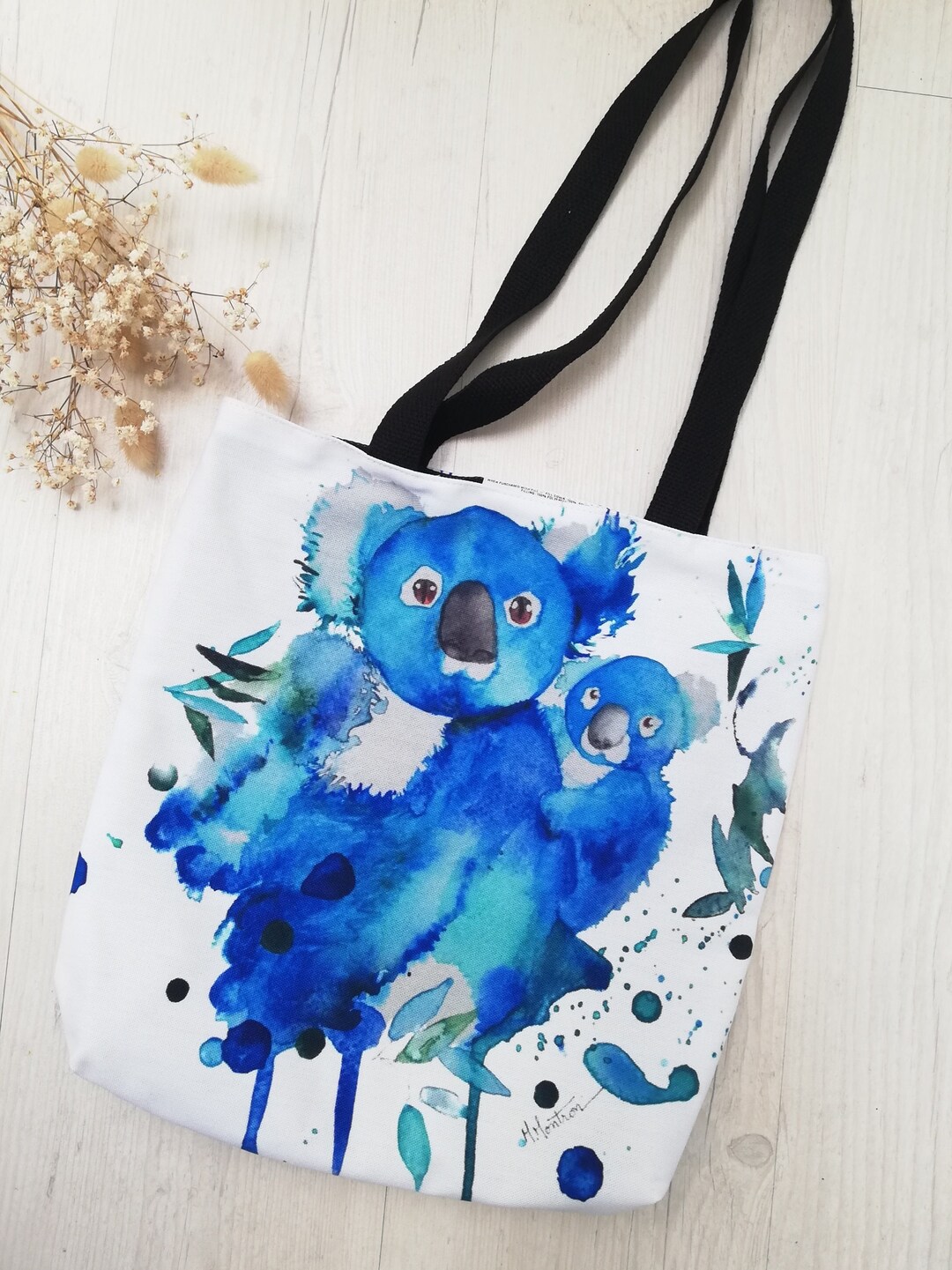 Tote Bag planet Koalas in Watercolor - Etsy