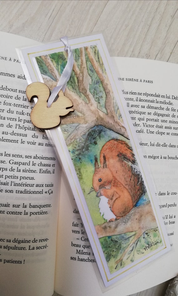Watercolor Squirrel Bookmark - Etsy
