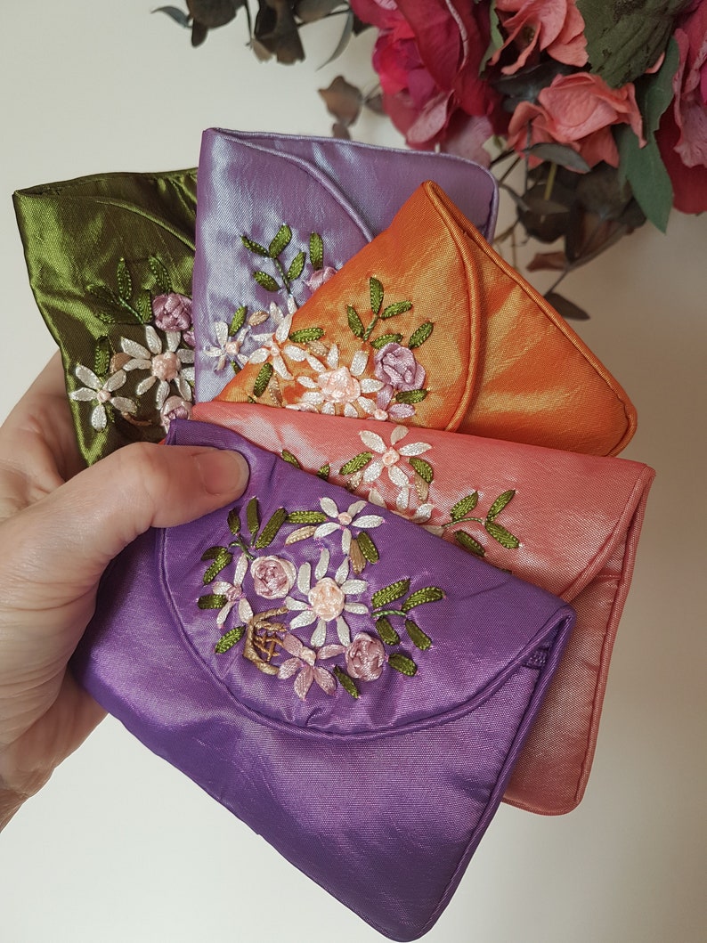 Pretty Tassel Pouch With Ribbon Embroidery - Perfect Gift Pouch ...