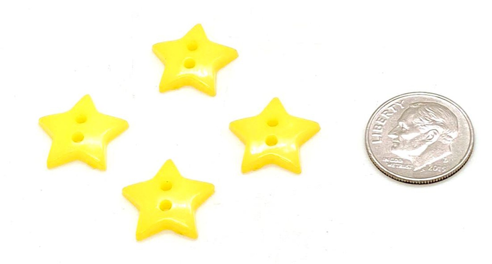 Yellow Star Acrylic Buttons, 2 Hole, Plastic Sewing Embellishments ...