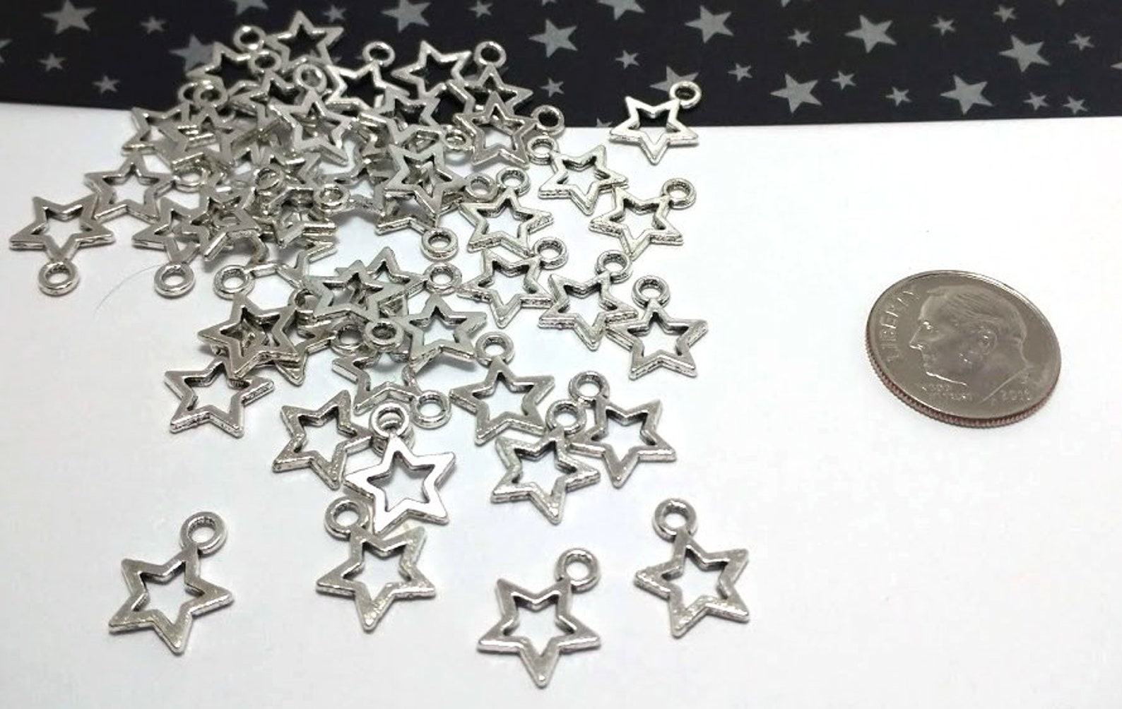 10 50 or 100 Small Star Charms Bulk Star Charms Antique - Etsy
