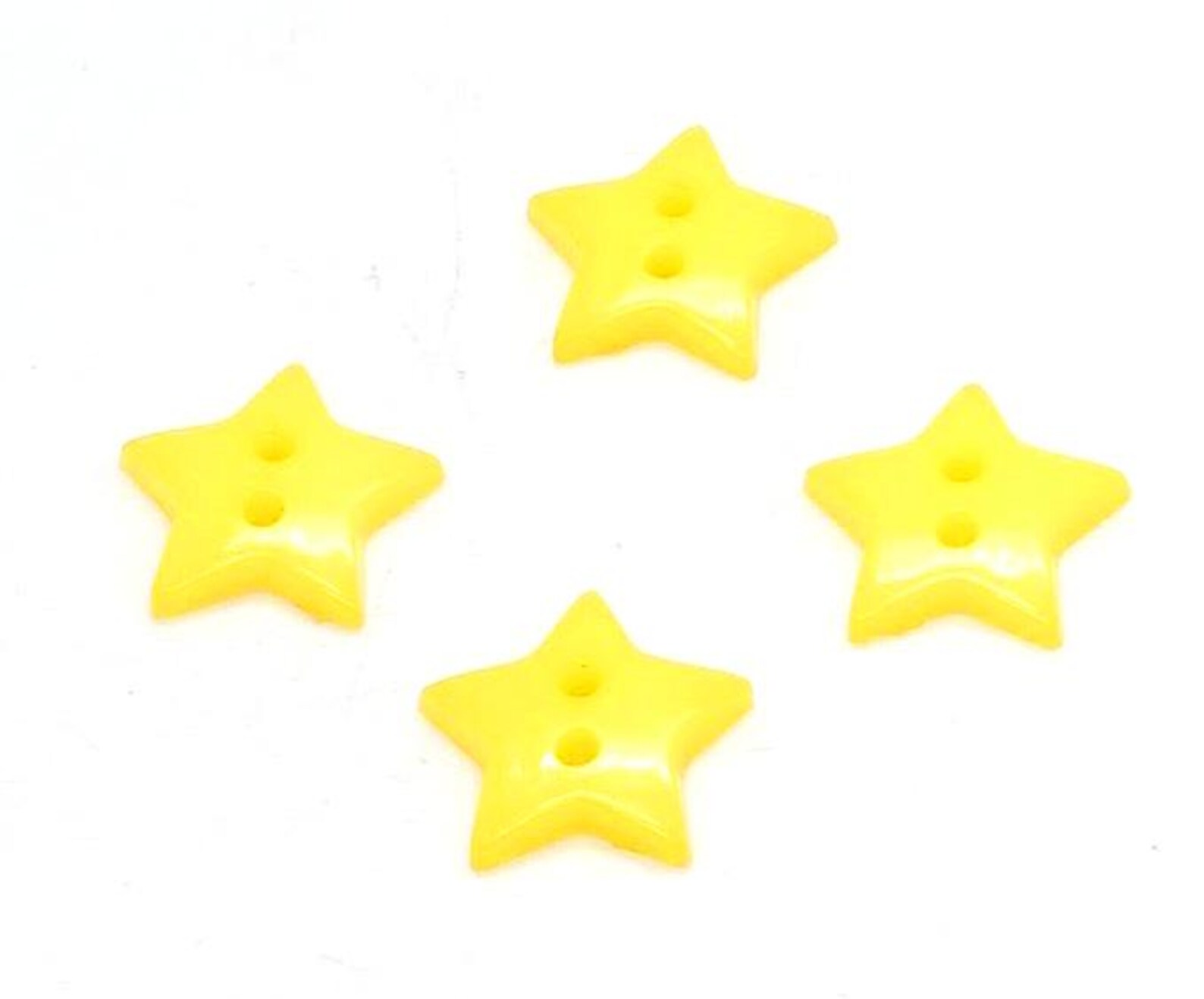 Yellow Star Acrylic Buttons, 2 Hole, Plastic Sewing Embellishments ...