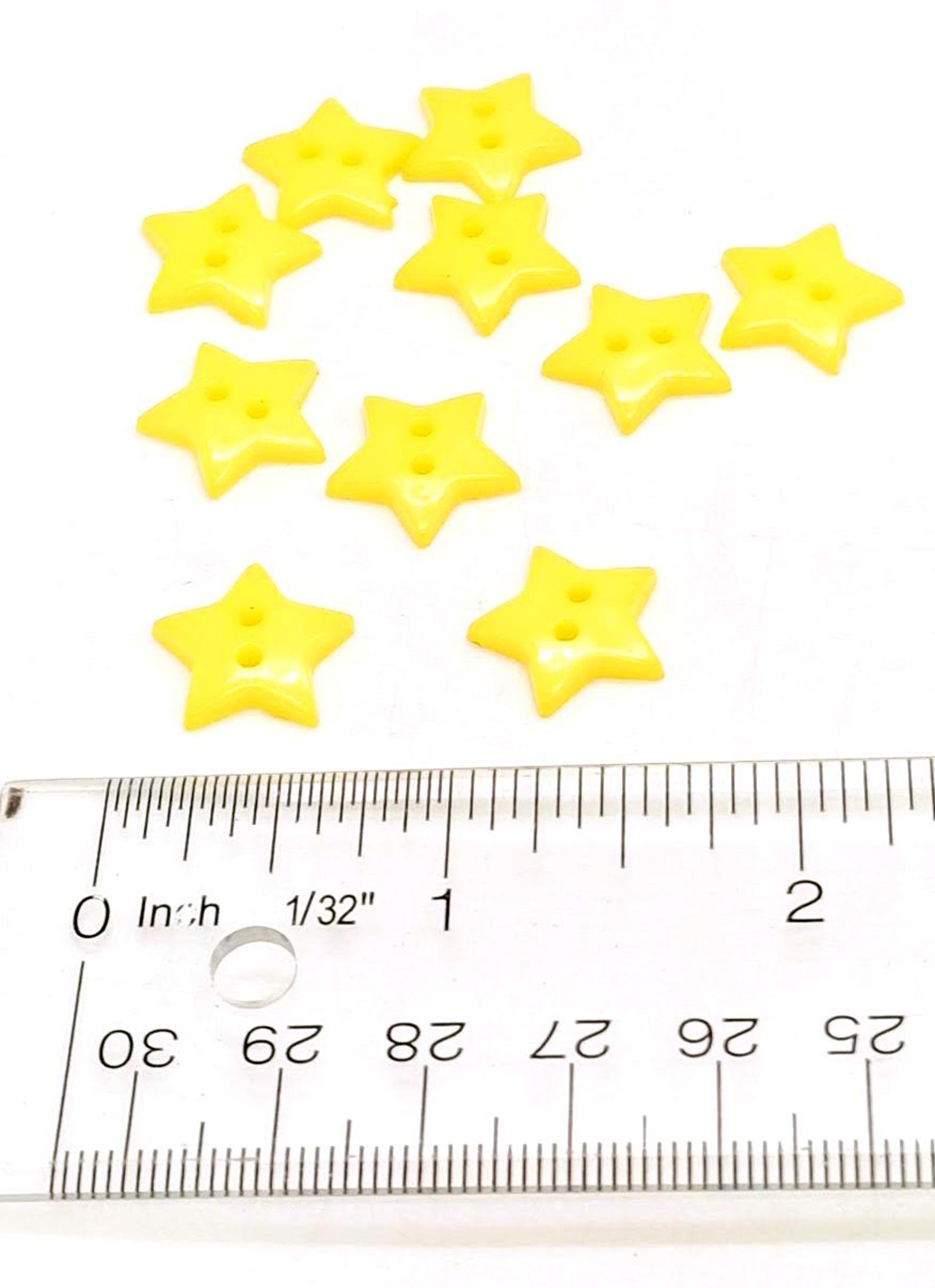 Yellow Star Acrylic Buttons, 2 Hole, Plastic Sewing Embellishments ...