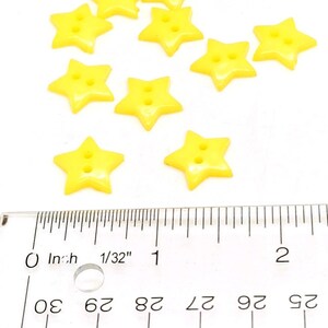 Yellow Star Acrylic Buttons, 2 Hole, Plastic Sewing Embellishments ...