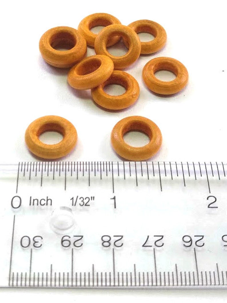 10 Wooden Rings Small Wood Rings Large Hole Natural Wood - Etsy
