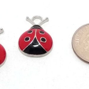 2 or 10 Ladybug Charms - Enameled Ladybug Charms - Colorful Charms ...