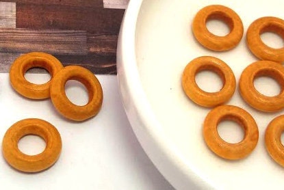 10 Wooden Rings Small Wood Rings Large Hole Natural Wood | Etsy