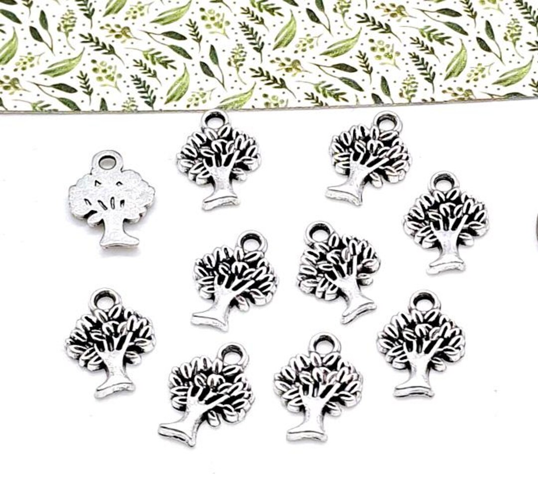 10 or 50 Small Tree Charms - Antique Silver - Tree of Life - Silver ...