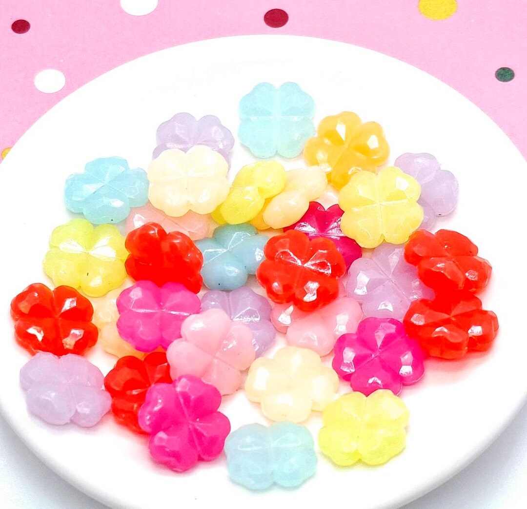 Acrylic Clover Beads, Mixed Color, Flower Quatrefoil Bead, Jewelry ...