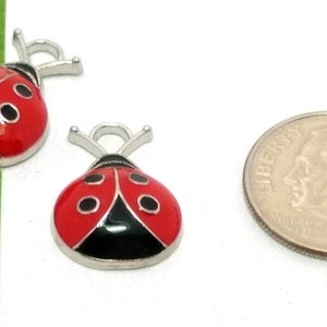 2 or 10 Ladybug Charms - Enameled Ladybug Charms - Colorful Charms ...
