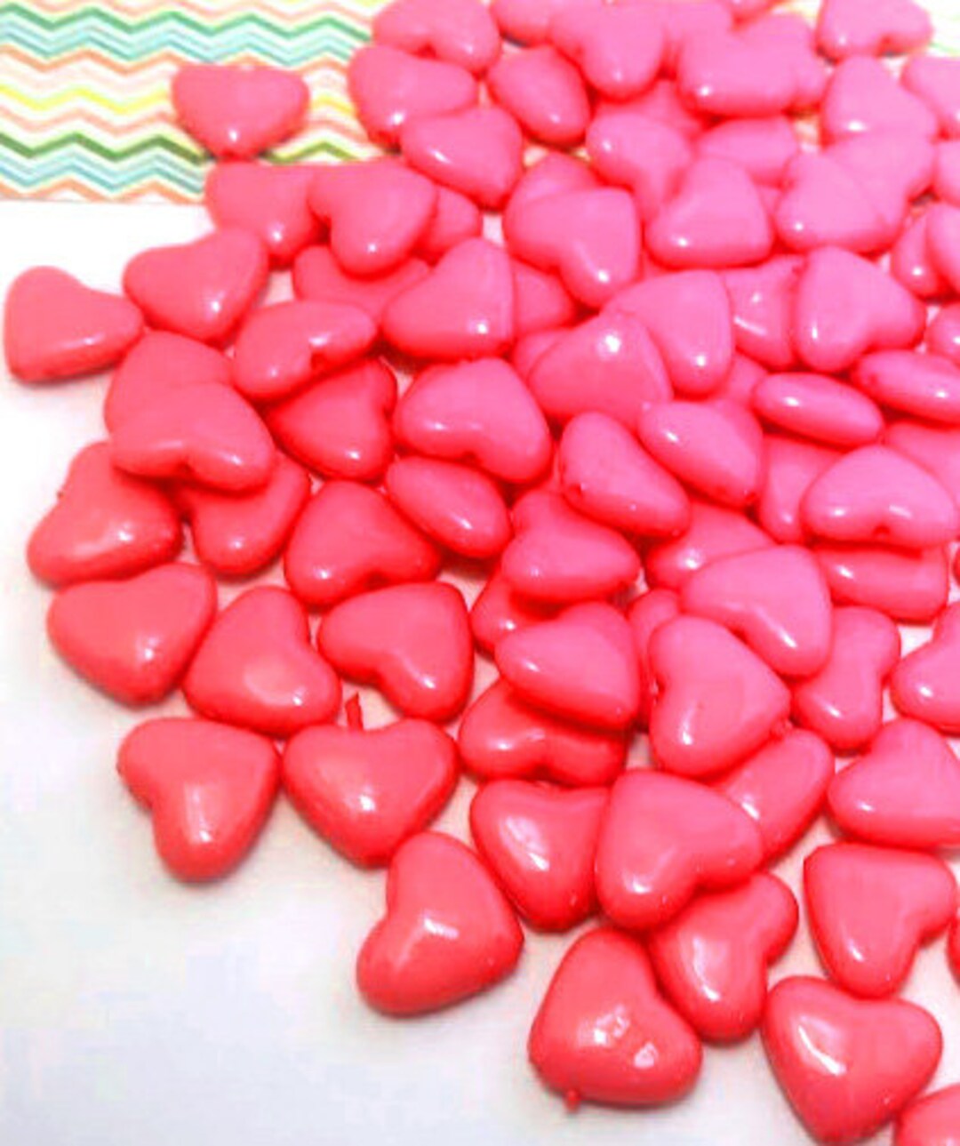 100 or 500 Pink Heart Beads Acrylic Heart Beads Bulk Heart Beads ...