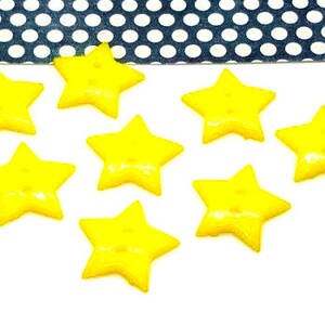 Yellow Star Acrylic Buttons, 2 Hole, Plastic Sewing Embellishments ...