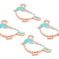 5 Small Bluebird Charms - Etsy UK