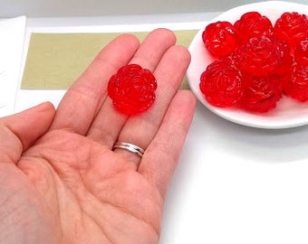 Large Plastic Red Rose - Etsy