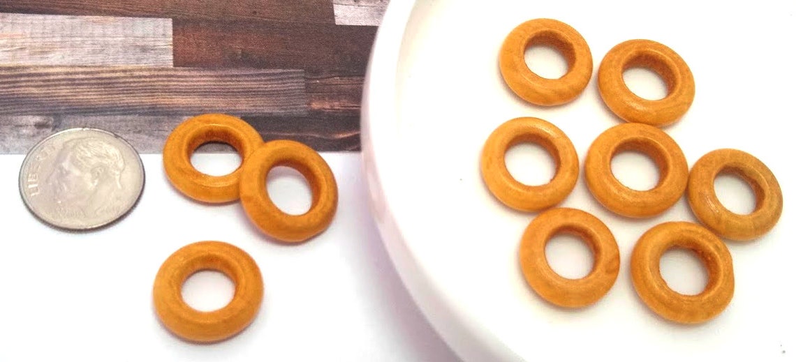 10 Wooden Rings Small Wood Rings Large Hole Natural Wood - Etsy
