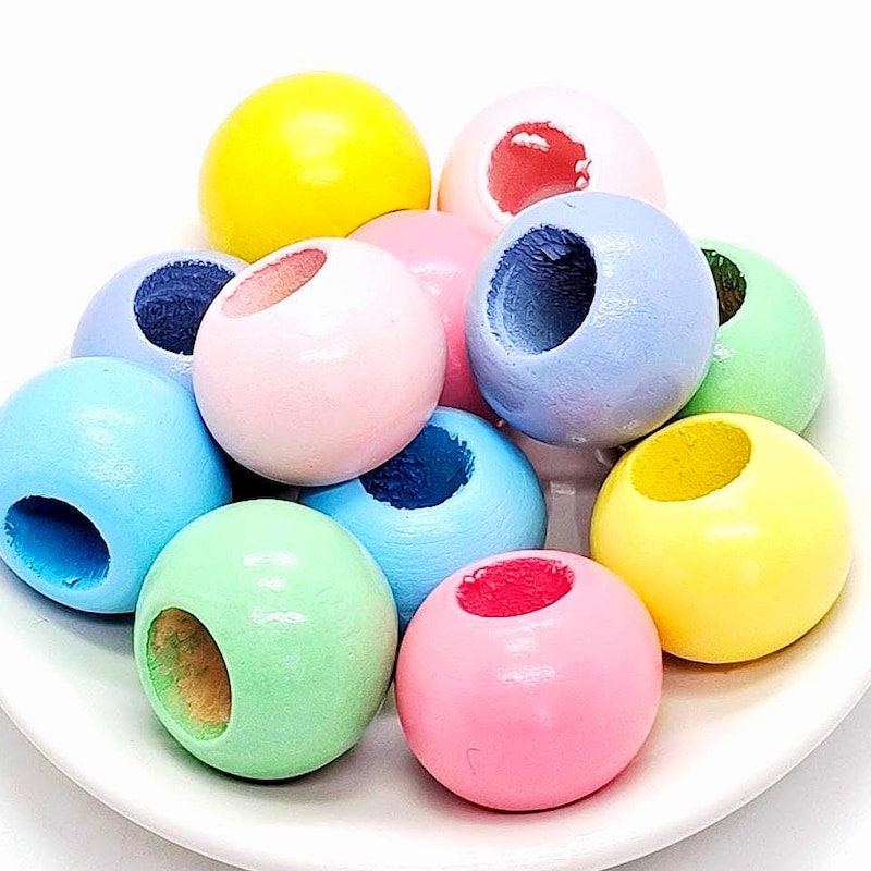 Large Mixed Wooden Beads - Etsy