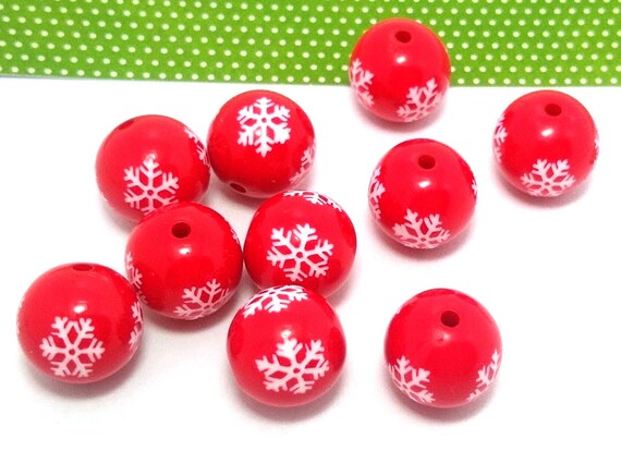 10 or 50 Snowflake Beads Acrylic Snowflake Bead Christmas - Etsy