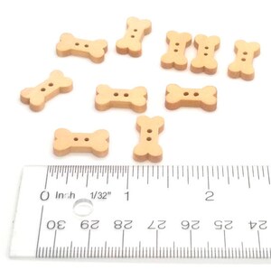 10 Wood Dog Bone Buttons - Wood Buttons - Wooden Dog Bone - Sew on ...