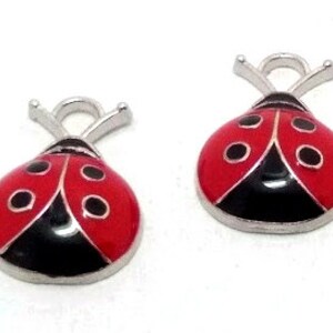 2 or 10 Ladybug Charms - Enameled Ladybug Charms - Colorful Charms ...
