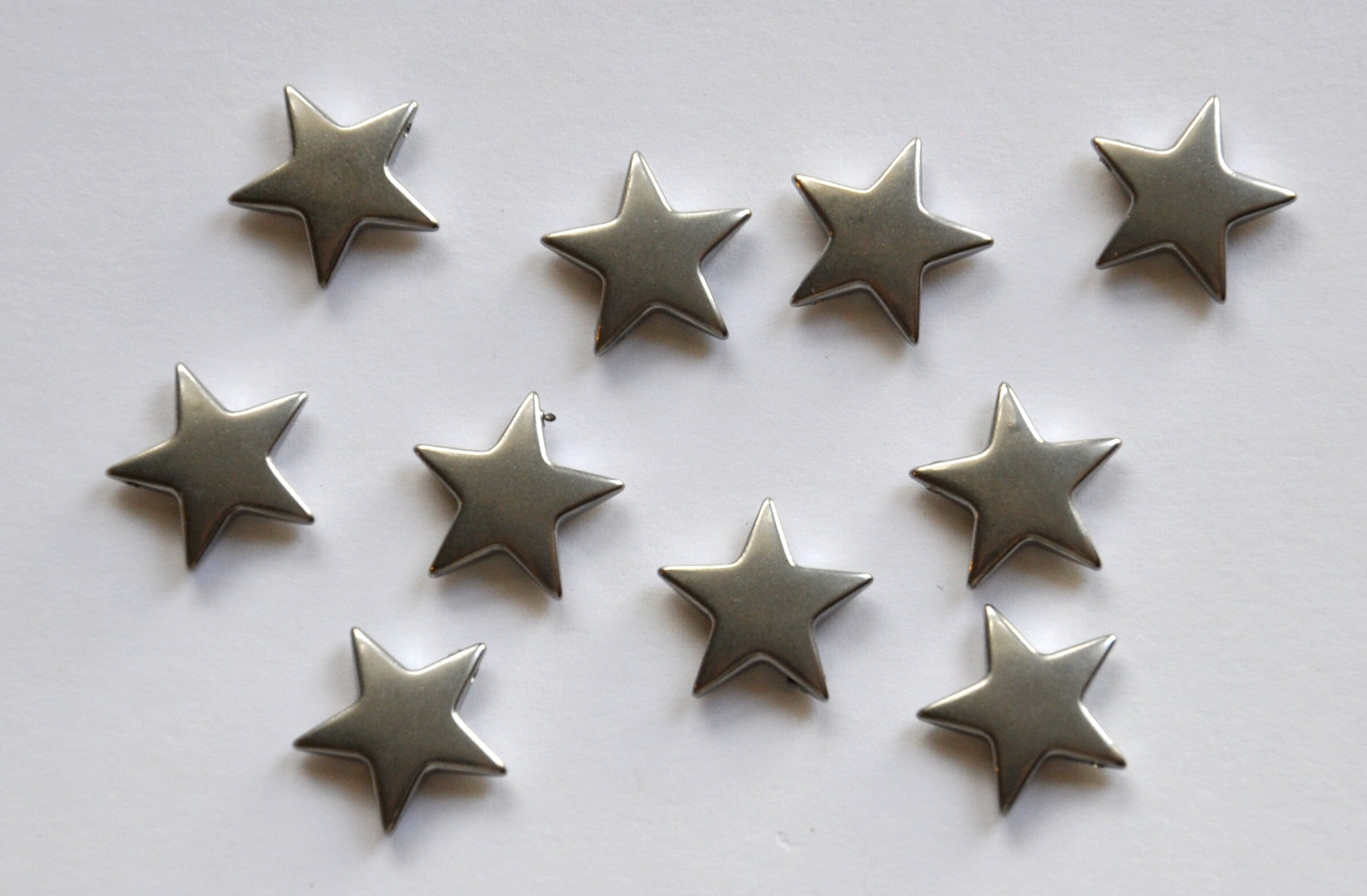 10 Top Drilled Star Beads Silver Star Beads Falling Star | Etsy