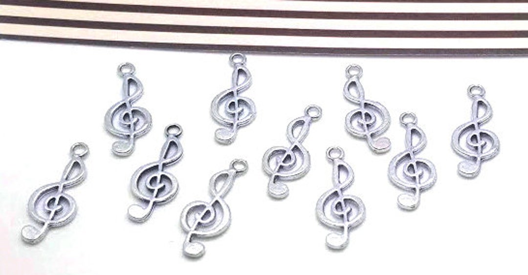 10 Treble Clef Charms - Music Charm - Lead Free - Charms in Bulk ...