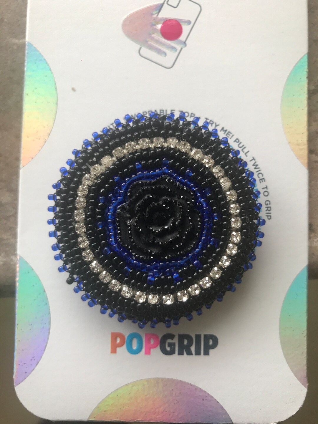 Indigenous Beaded Official Popsocket With Black Rose Centre - Etsy
