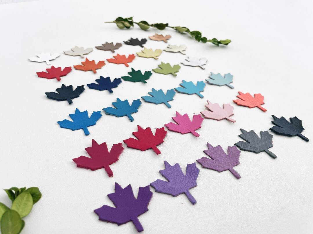 Leather Maple Leaf Appliqué: Metallic & Colored Die Cut Craft ...