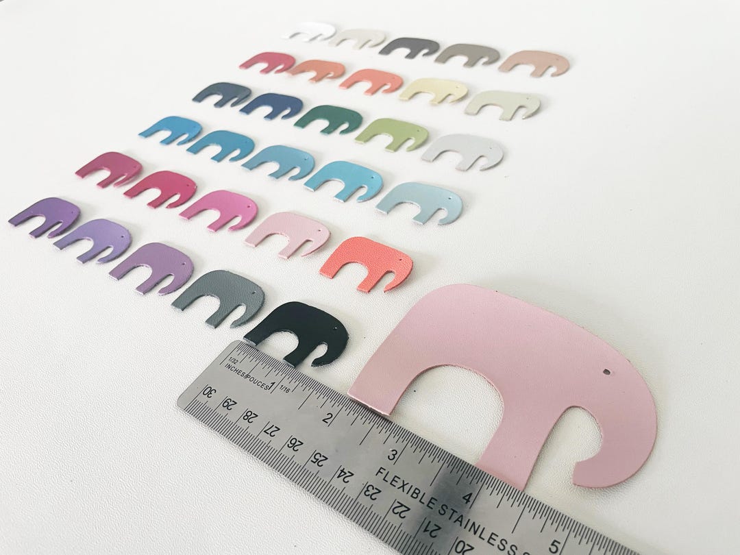 Leather Elephant Applique: Die Cut Patch for Crafts - Various Colors - Etsy