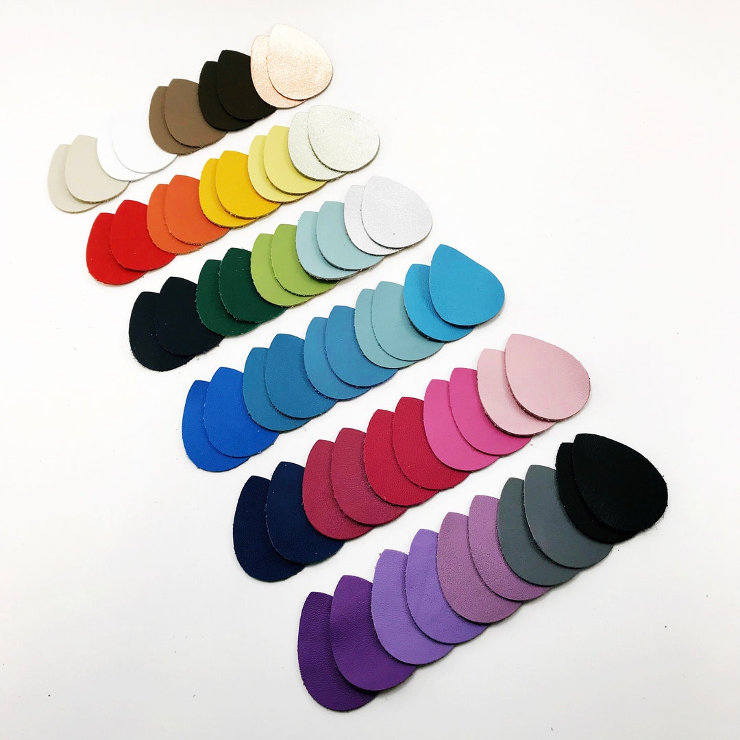 Leather Teardrop Earring Blanks: 5 Sizes, 30 Colors, DIY Jewelry - Etsy