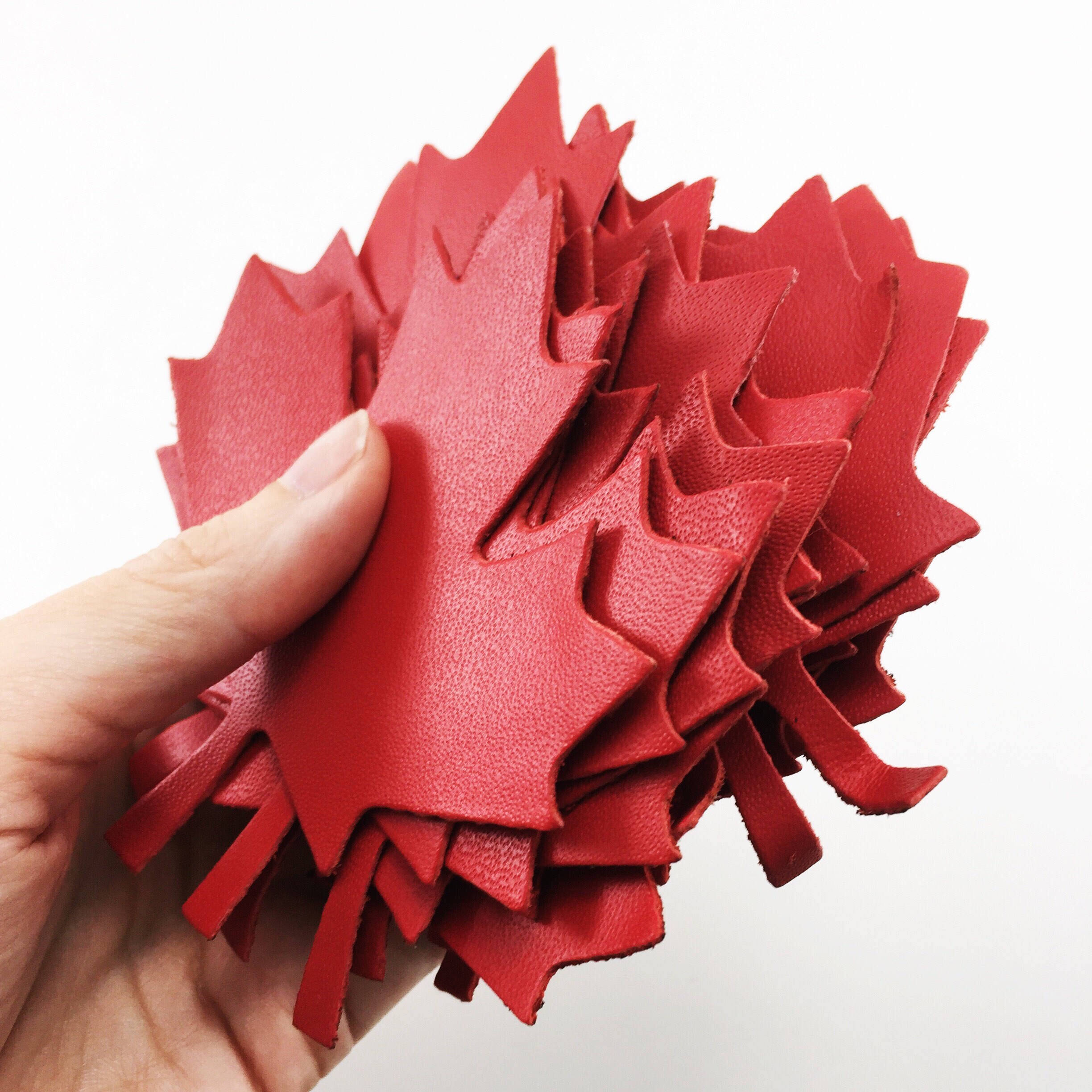 Maple Leaf Leather Applique 3 Sizes Die Cut Leather Canada | Etsy